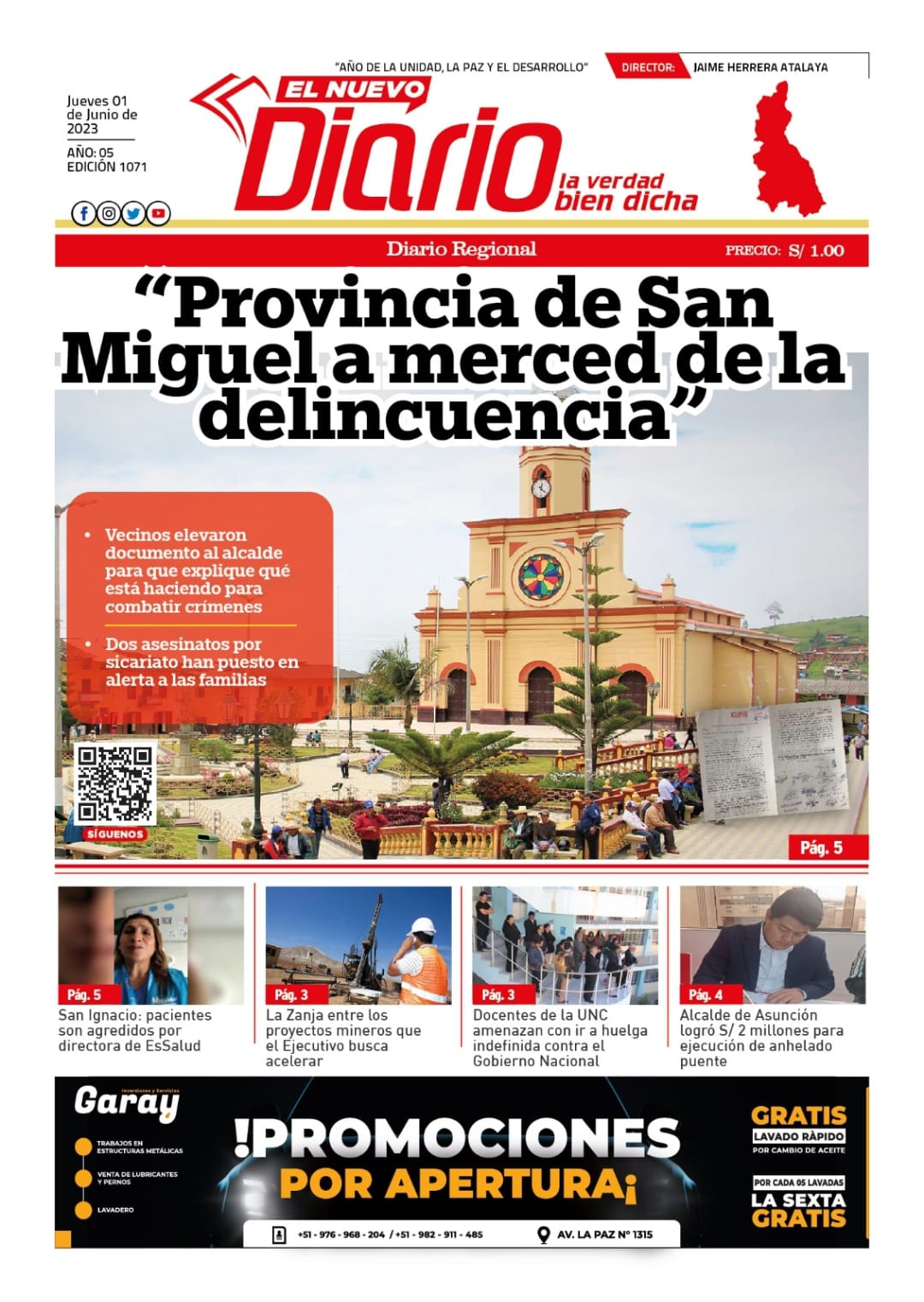 San Miguel: A merced de la delincuencia | CaxaPe | Cajamarca | Perú